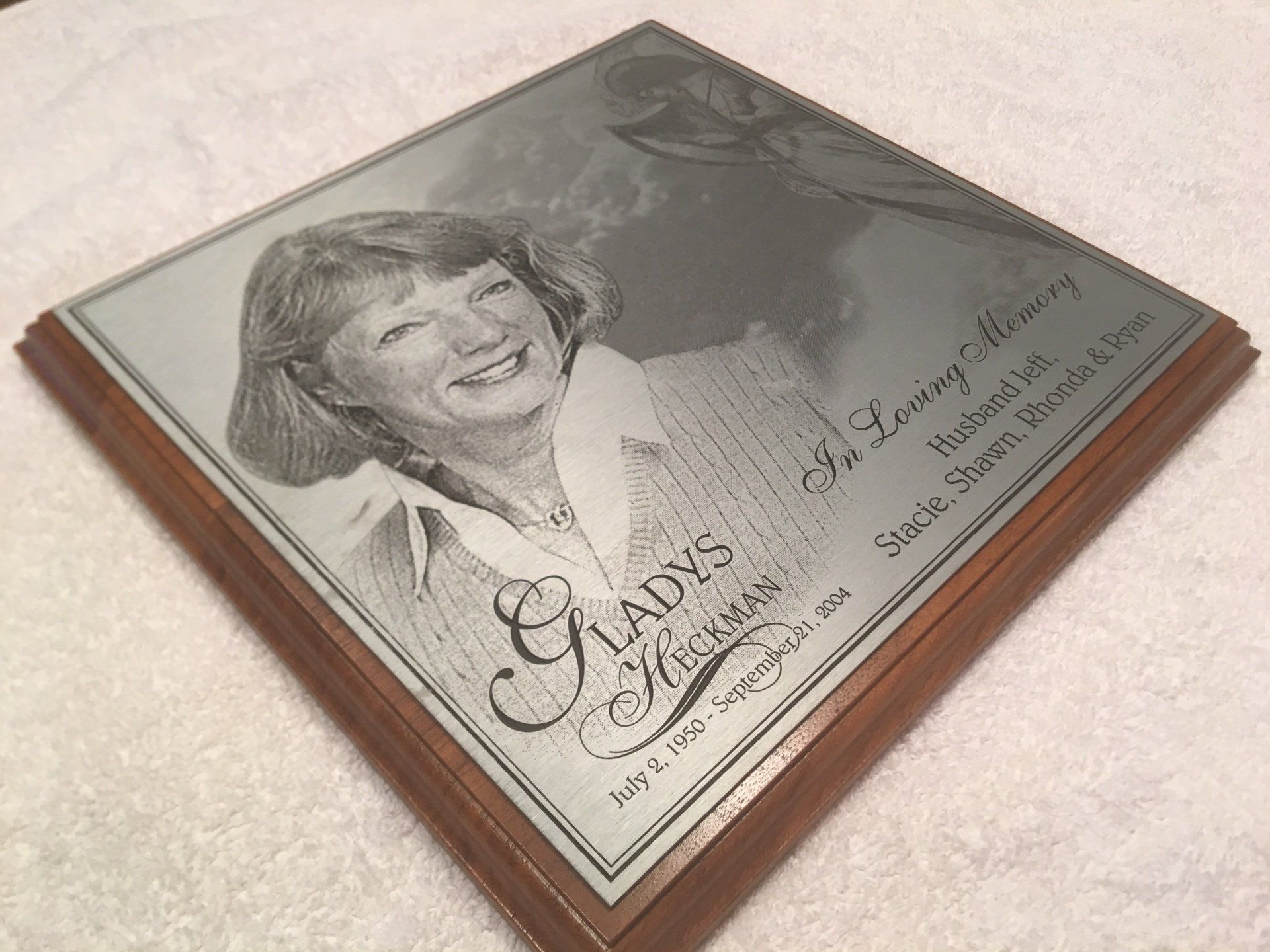 Deceased Plaque Visionmark Nameplate Company